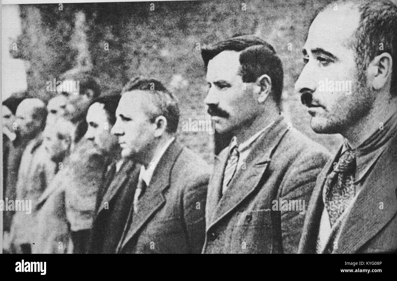 Photograph of Polish prisoners held in an internment camp at Fort VII ...