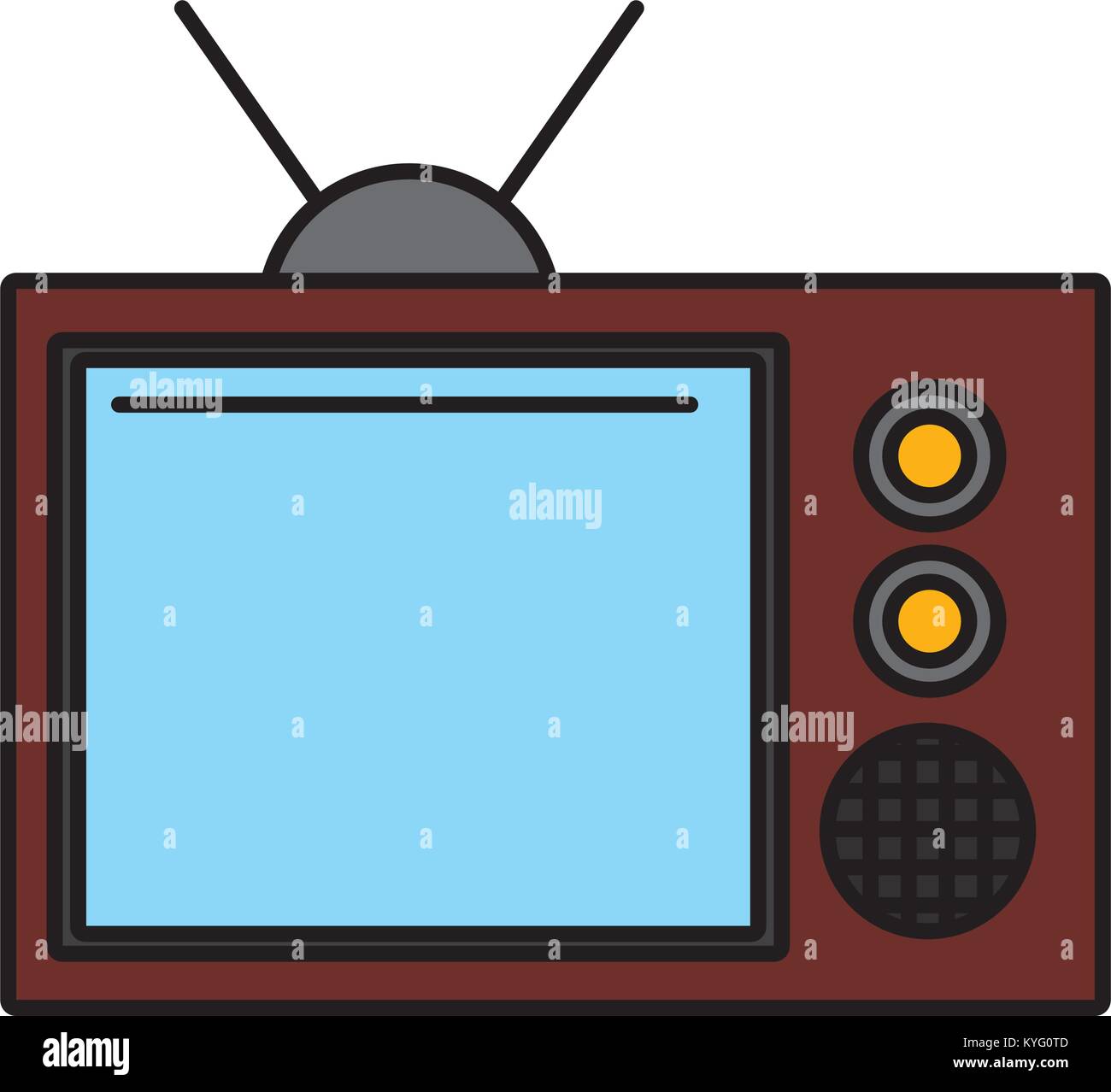 Big old tv Stock Vector Images - Alamy
