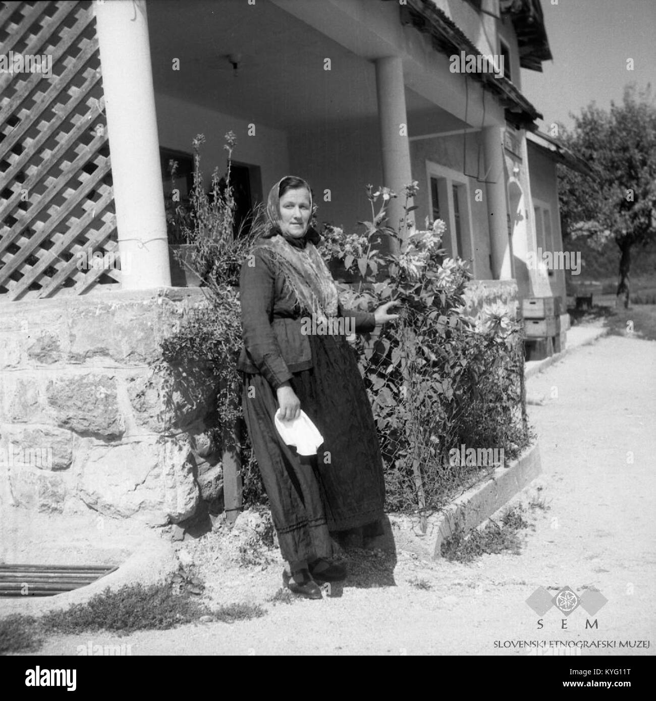 A 1950 photograph of a traditional wedding dress in Rasica, Slovenia ...
