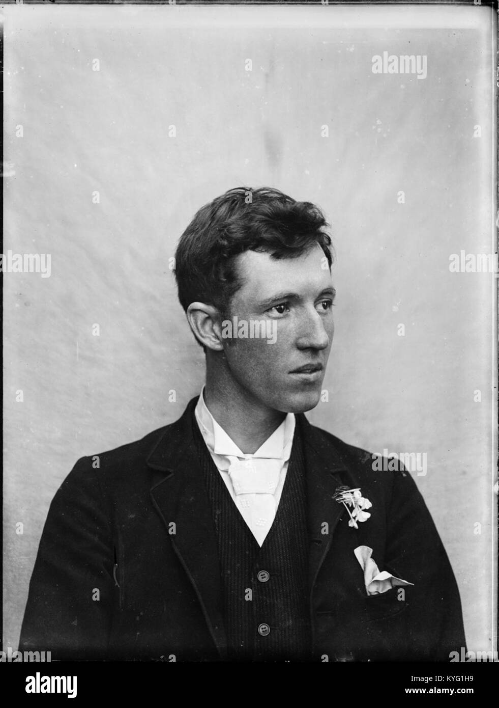 A portrait of a young man, showcasing classical portraiture techniques ...