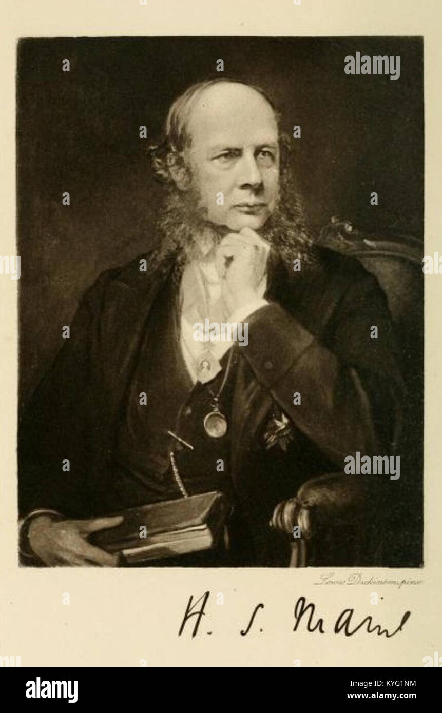 Portrait of Sumner Maine, with Signature Stock Photo - Alamy