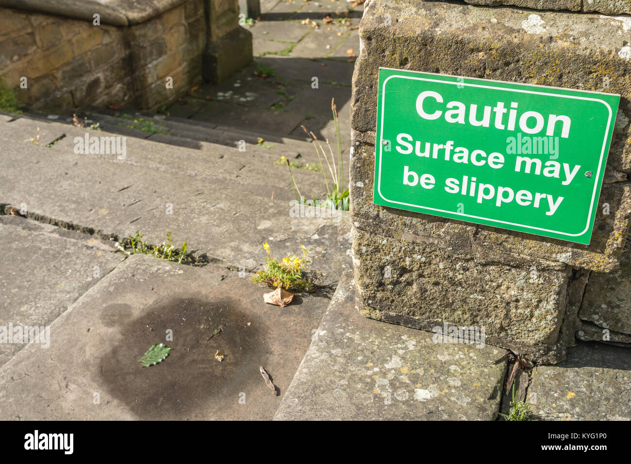 Slippery Steps Warning Sign High Resolution Stock Photography and ...
