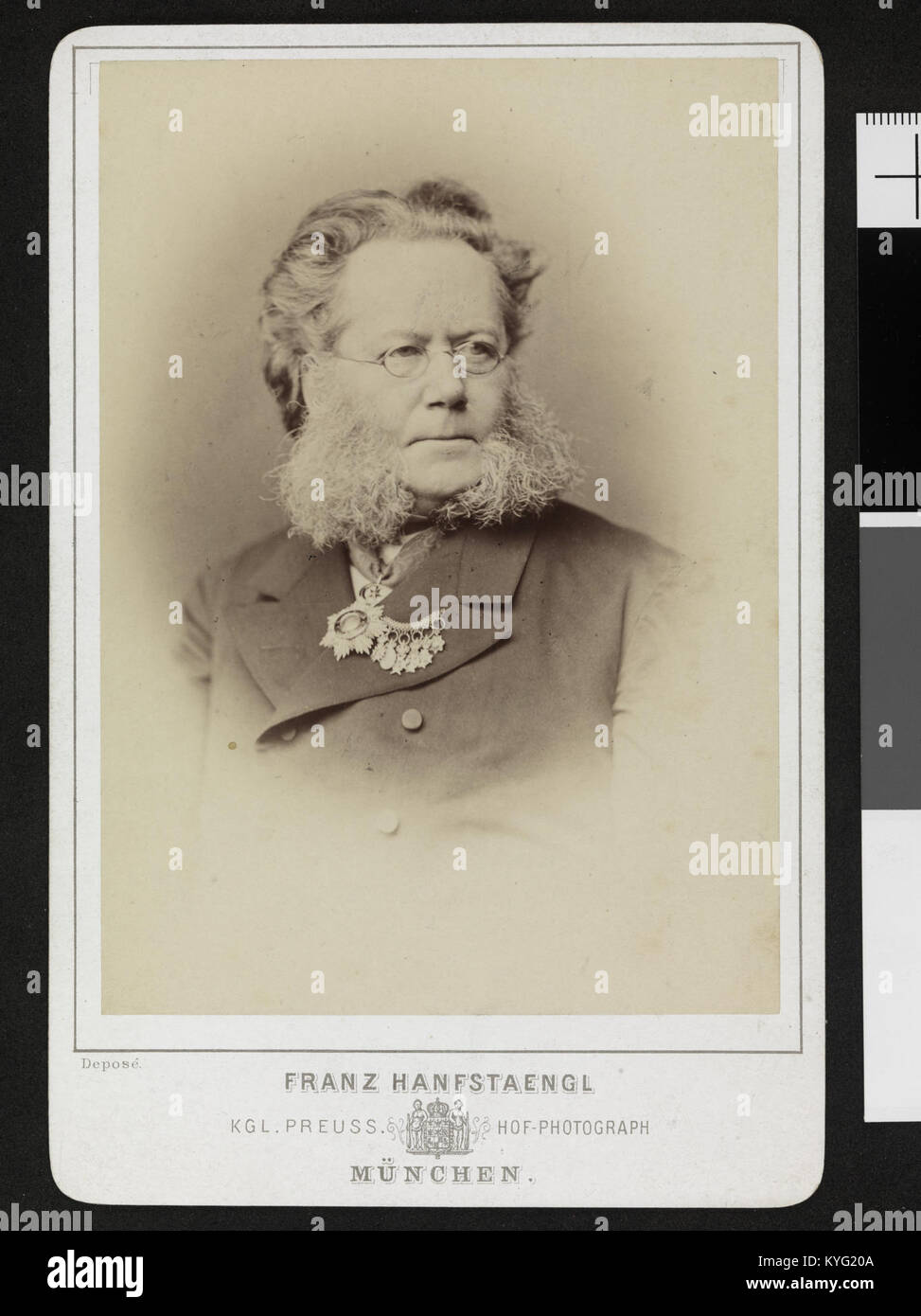 A portrait of Norwegian playwright Henrik Ibsen taken in Munich around ...