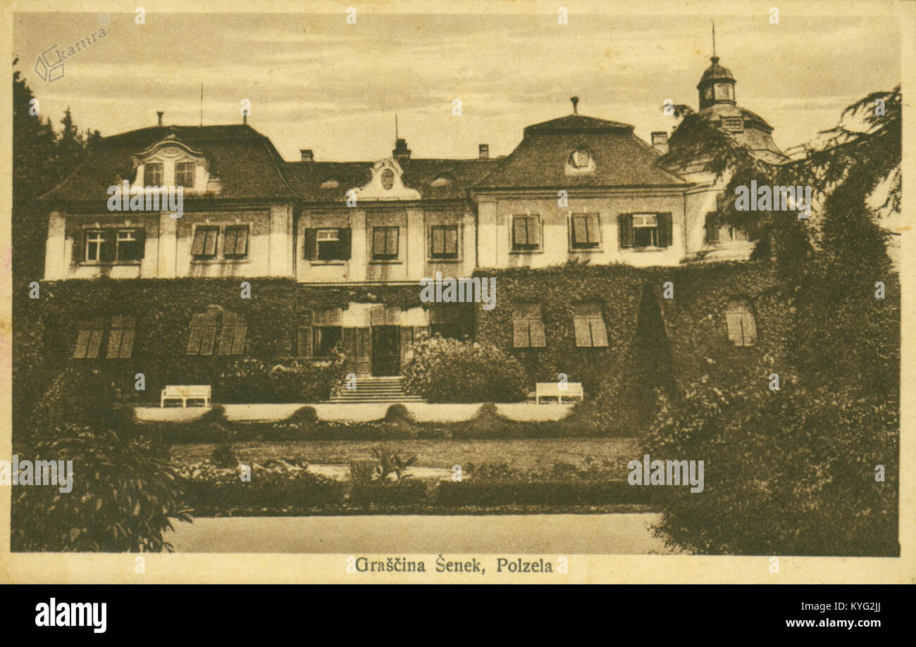 A historical postcard from Senek Mansion, dating back to 1930 Stock ...
