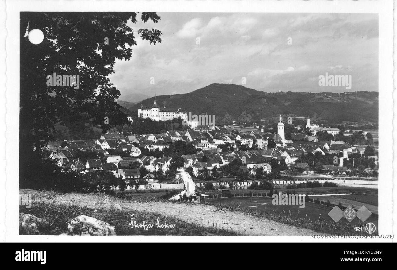 This postcard depicts the town of Skofja Loka in Slovenia, known for ...