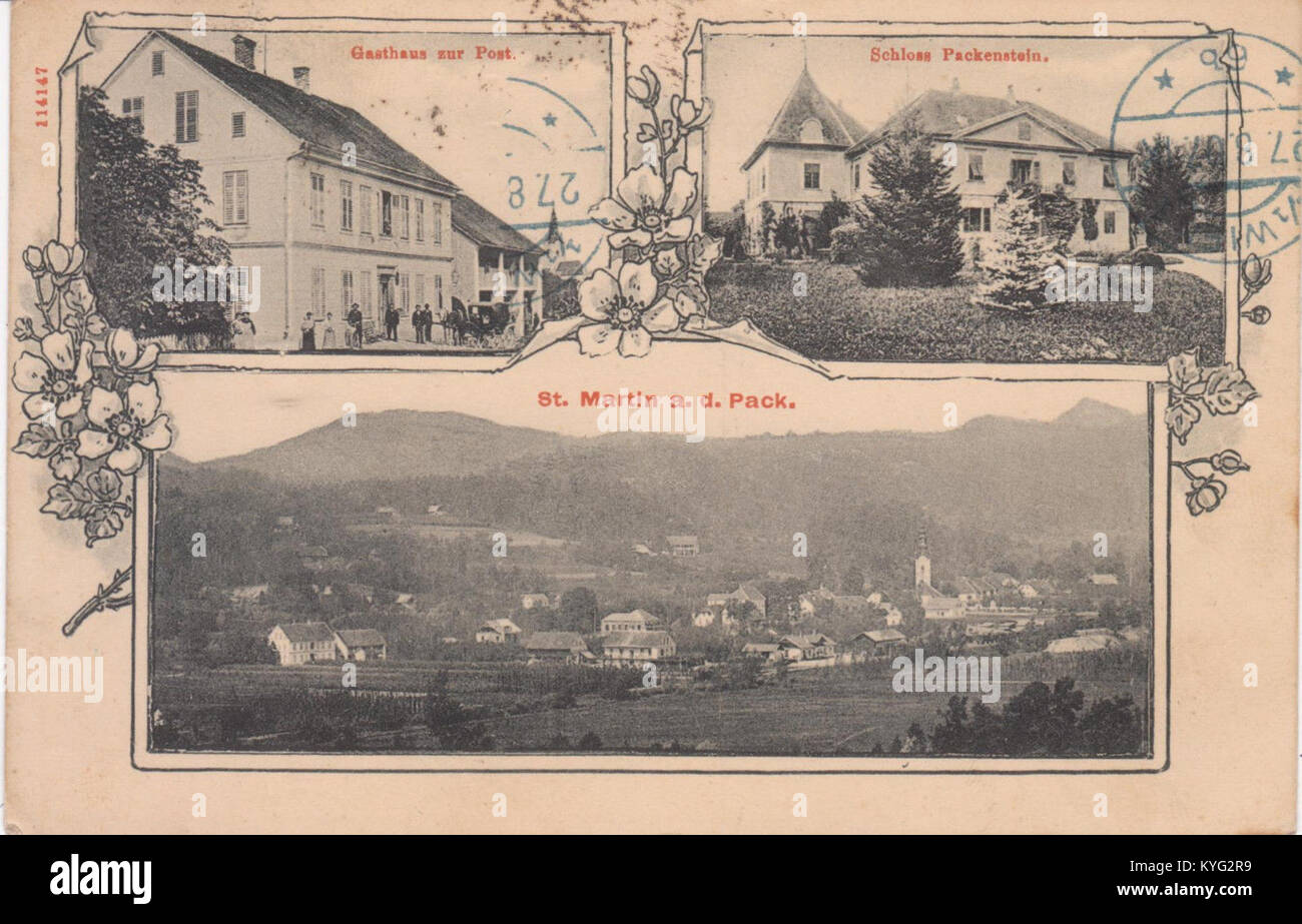 Postcard of Šmartno ob Paki 1905 Stock Photo - Alamy