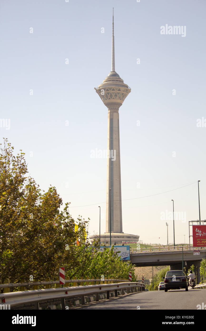 Picture of Tower Milad in the Iranian capital Tehran, and it is one of ...