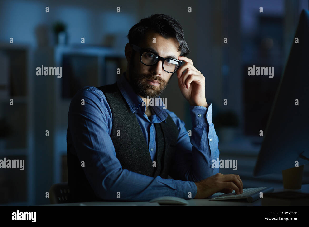 Late office work Stock Photo - Alamy
