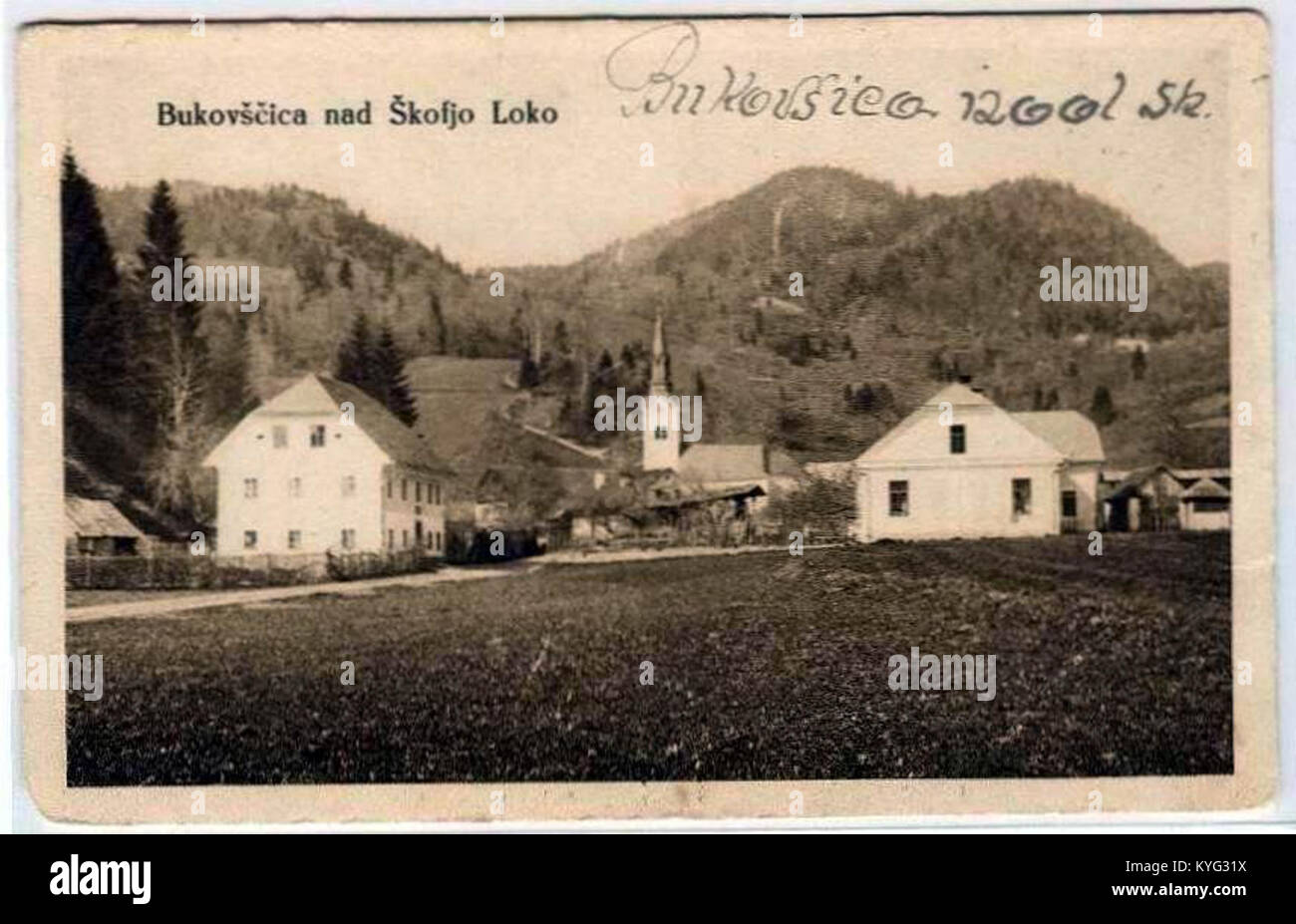 Postcard of Bukovščica Stock Photo - Alamy