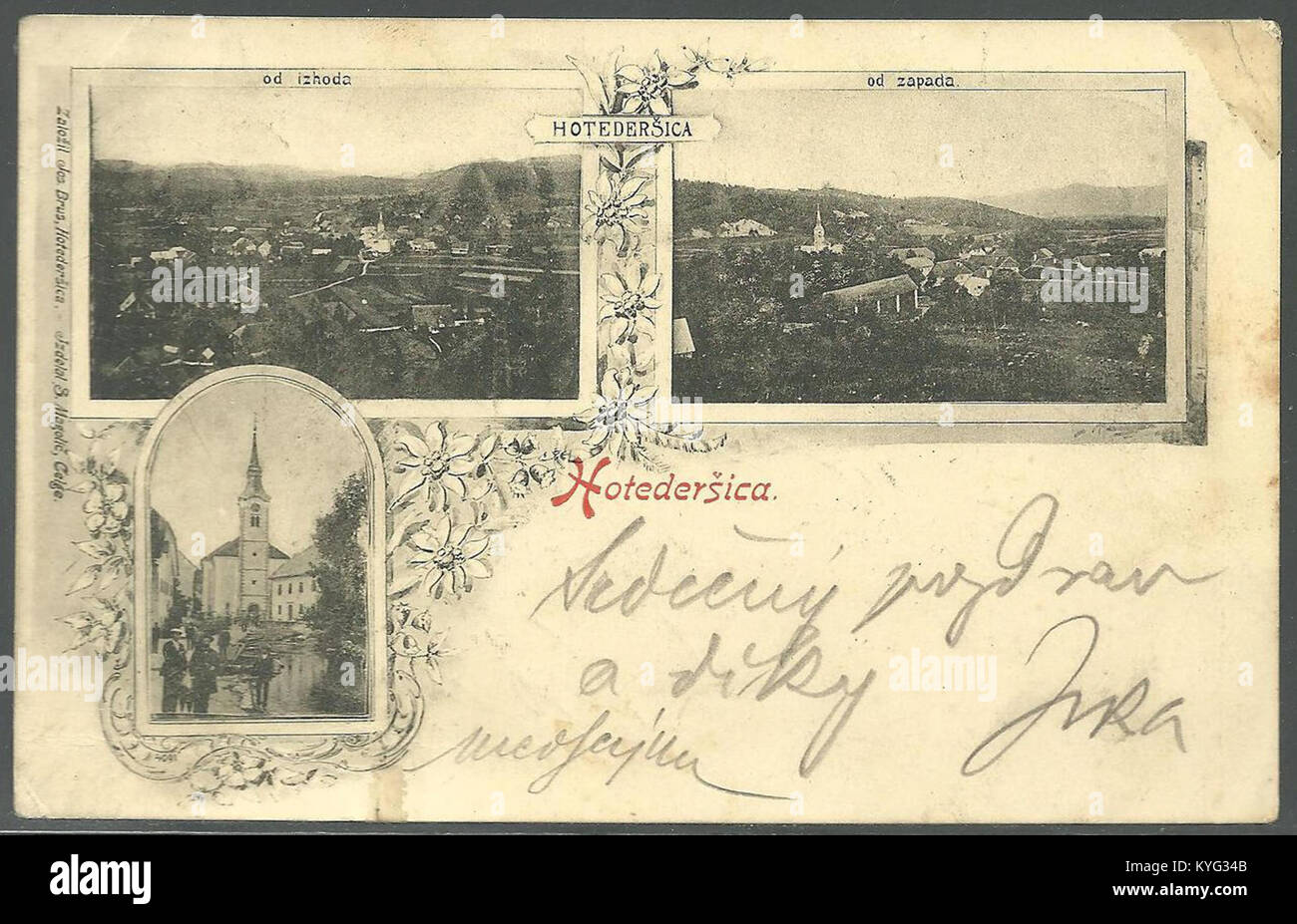 Postcard of Hotedršica 1899 Stock Photo - Alamy
