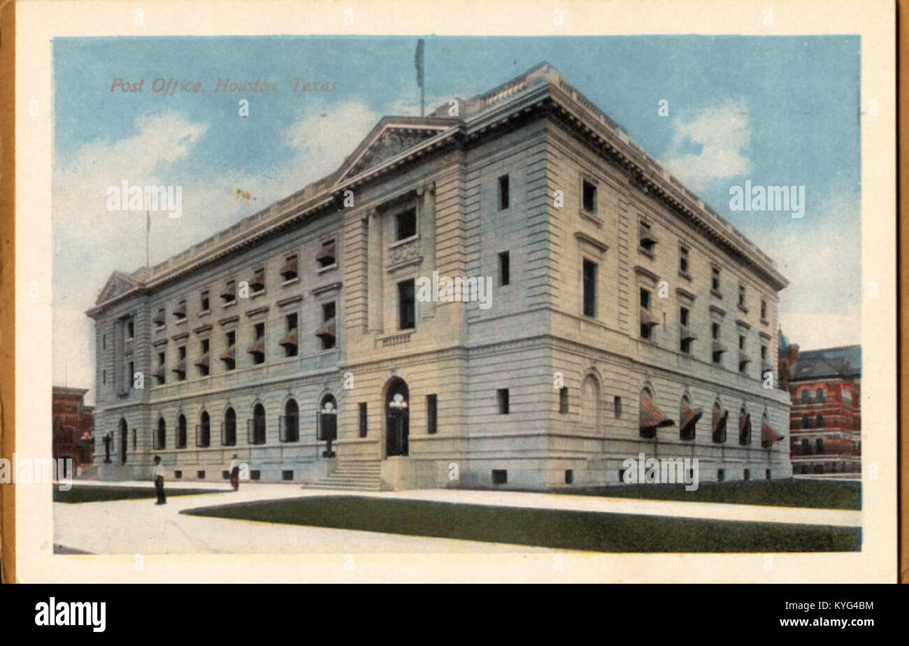 This image depicts the Post Office in Houston, Texas, between 1912 and ...