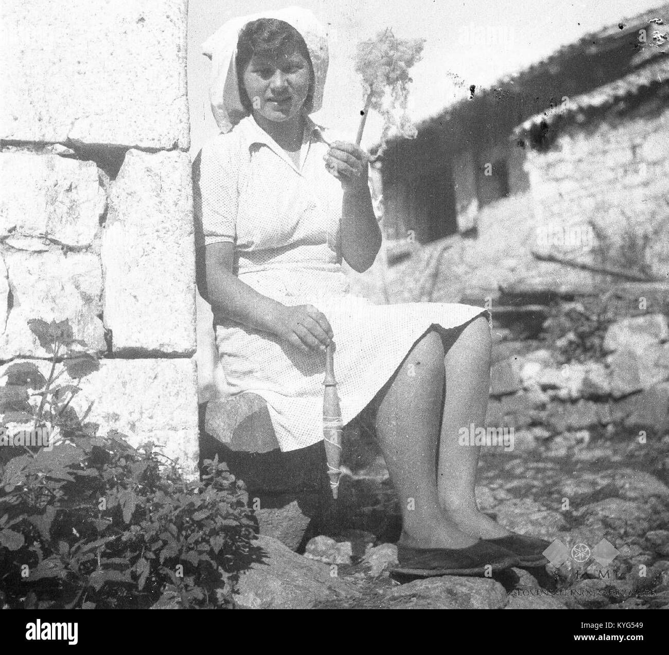 The 1951 image from Robidišče shows traditional hay stacking on pointed ...