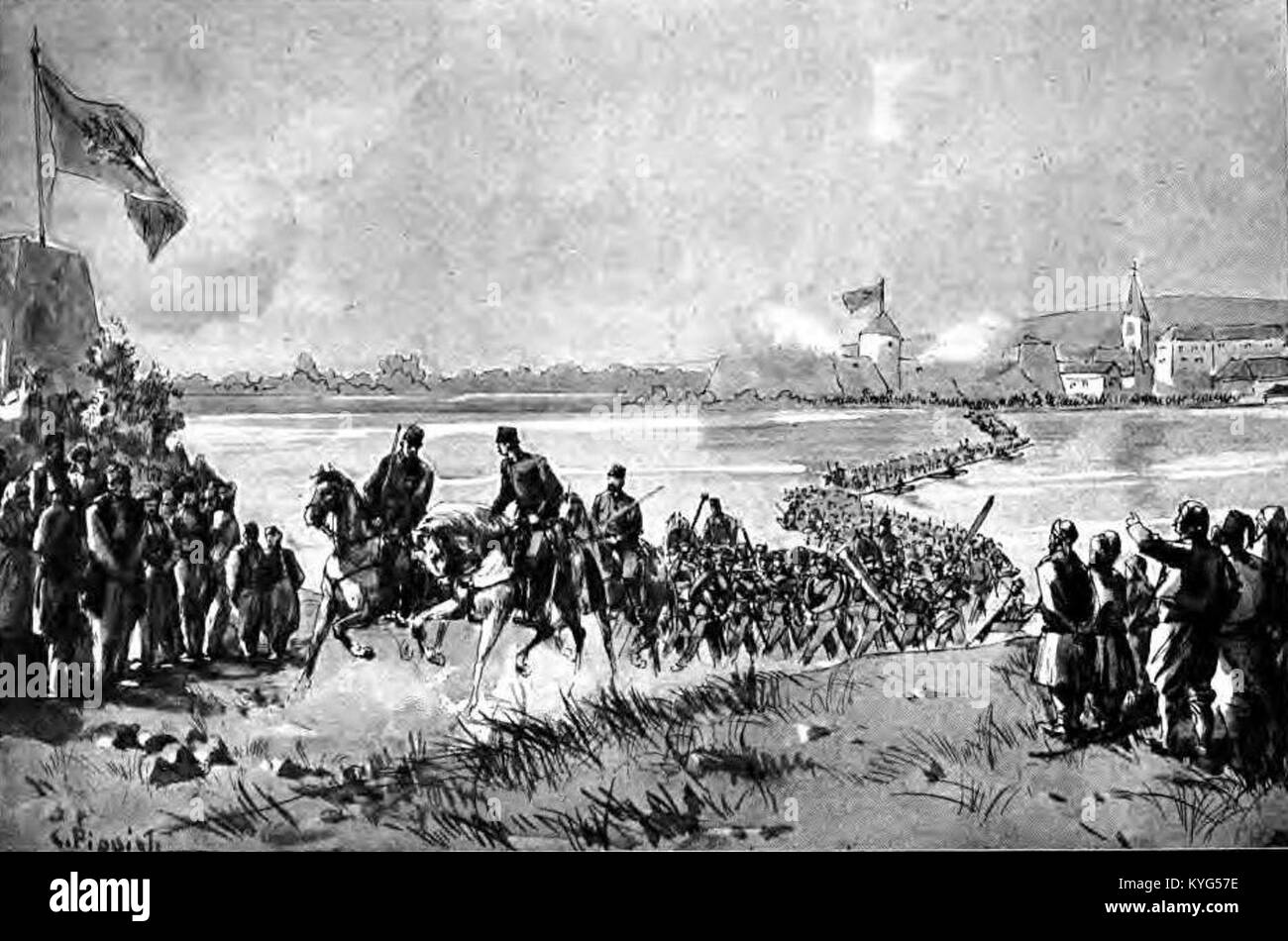 The image shows the crossing of the 17th infantry regiment over the ...