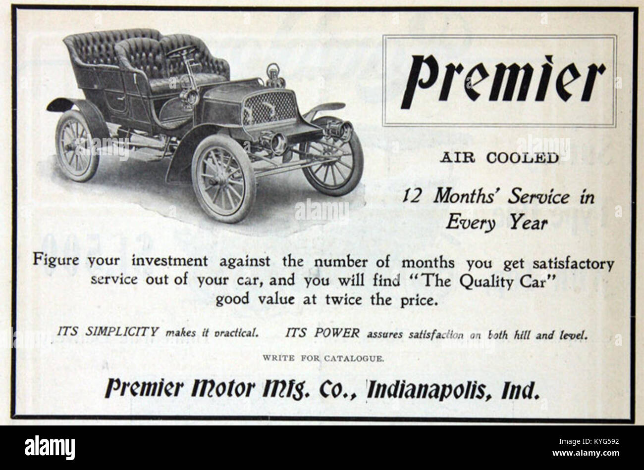 An advertisement from 1905 promoting the first air-cooled engine ...
