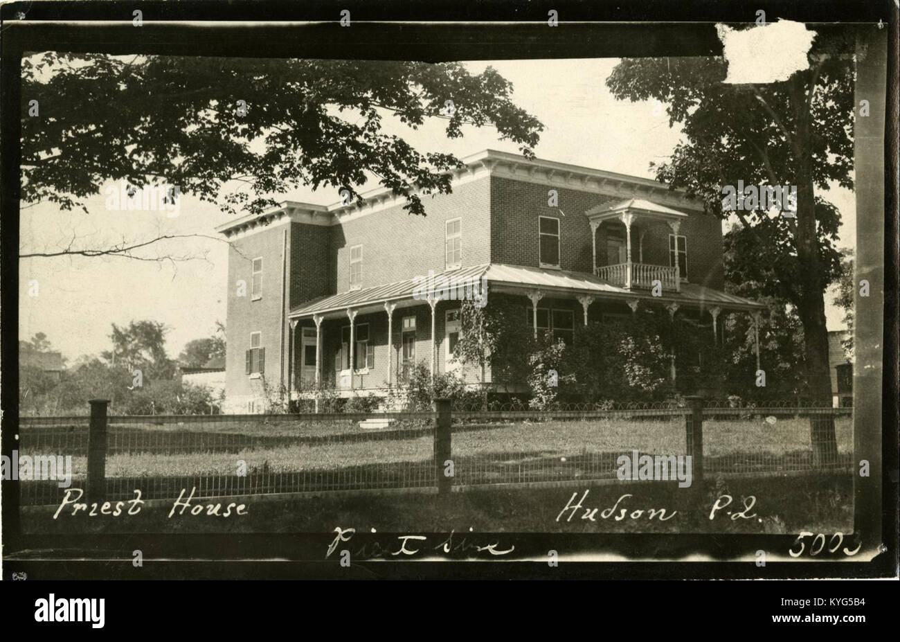 The presbytery of Hudson, Canada, shows the religious building ...