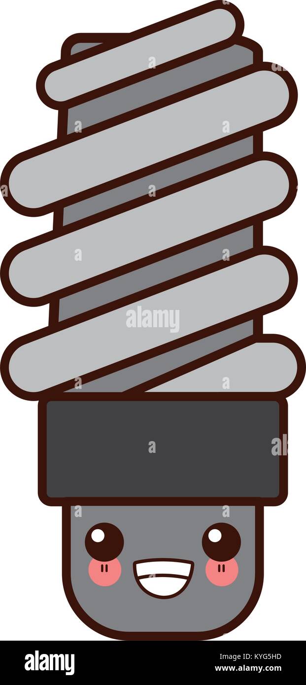 Spiral bulb light cute kawaii cartoon Stock Vector Image & Art - Alamy