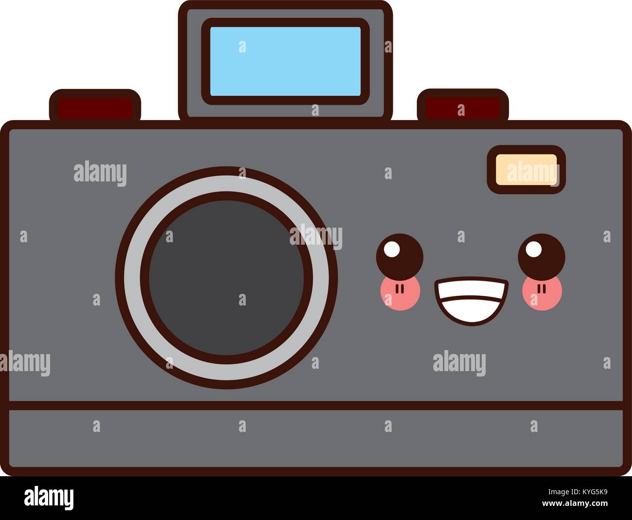 Vintage photographic camera cute kawaii cartoon Stock Vector Image ...