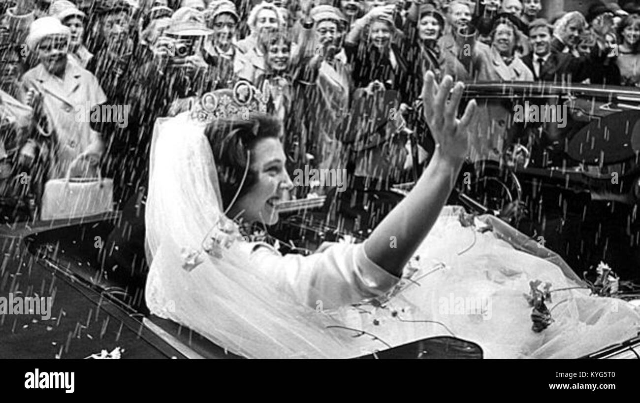 A 1964 photograph of Princess Désirée's wedding cortege in Sweden ...