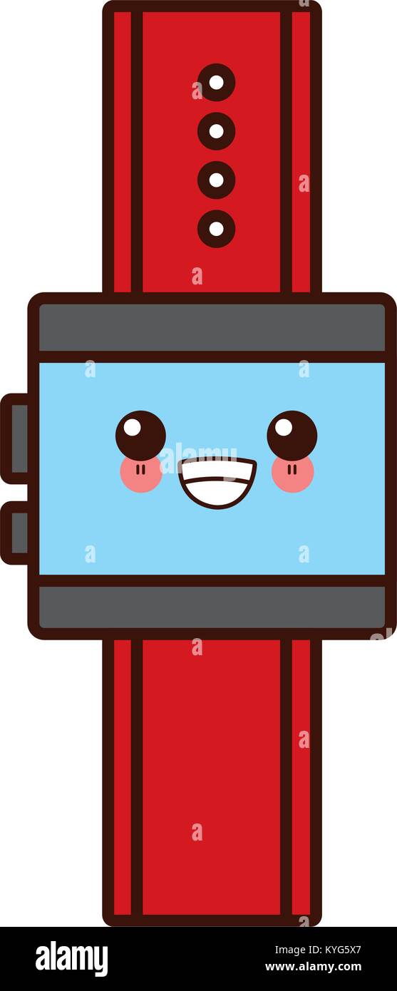 Smartwatch wearable technology cute kawaii cartoon Stock Vector Image ...