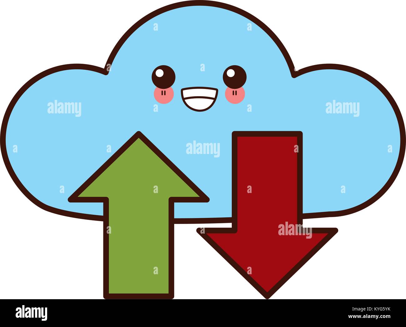 Cloud computing technology symbol cute kawaii cartoon Stock Vector ...