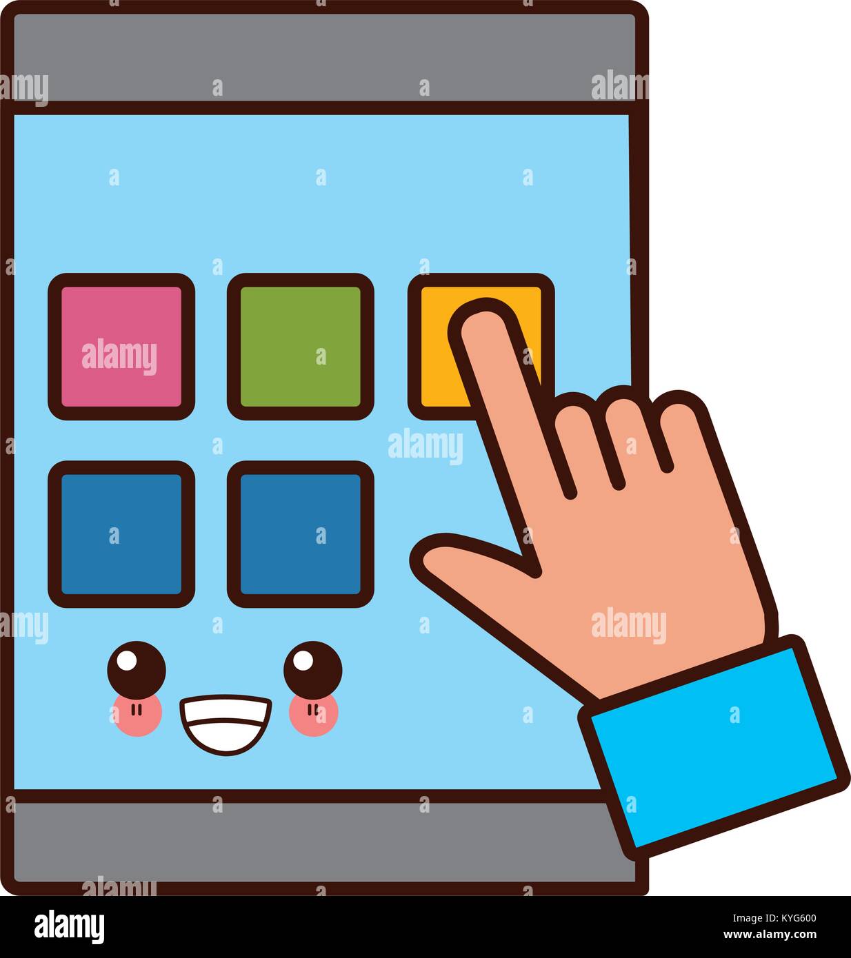 Kawaii cartoon technology social media hi-res stock photography and ...