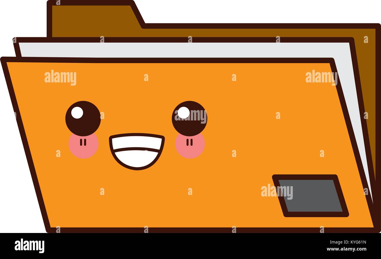 Folder document symbol cute kawaii cartoon Stock Vector Image & Art - Alamy