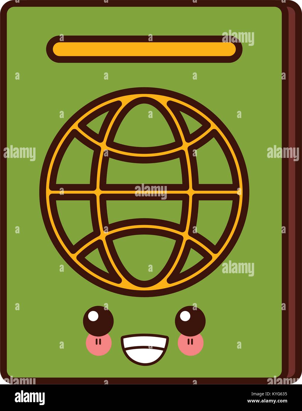 Passport travel document cute kawaii cartoon Stock Vector Image & Art ...