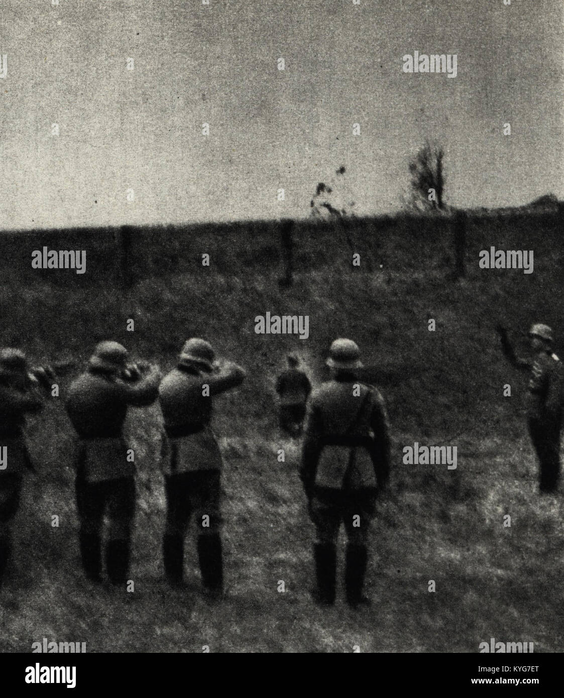 This image depicts a public execution in a village near Nowy Sącz ...