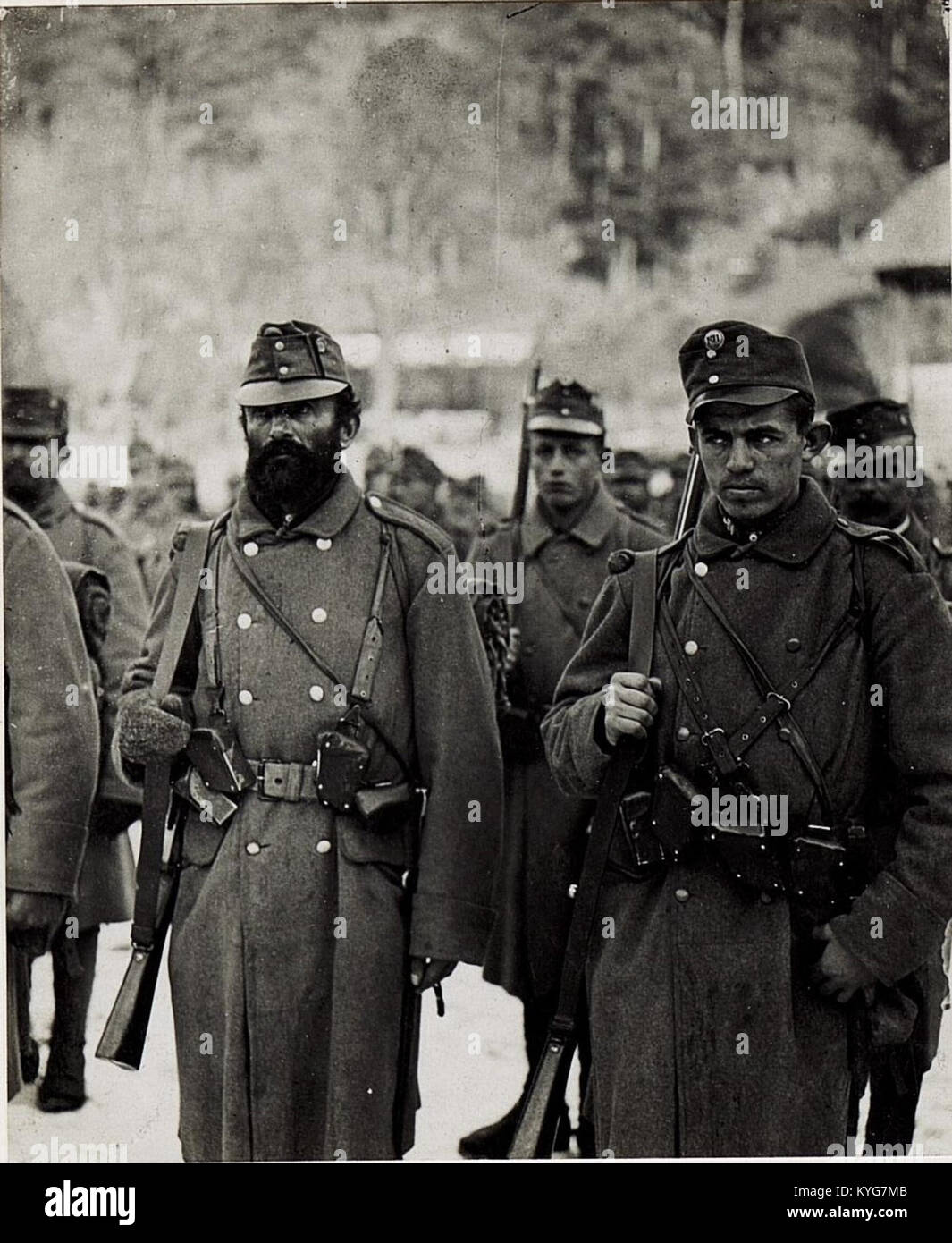 A depiction of different types of Standschützen, members of the South ...