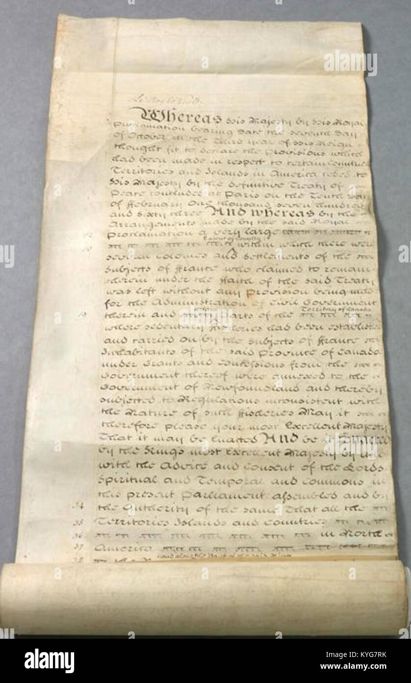 Québec Act, 1774 Stock Photo - Alamy