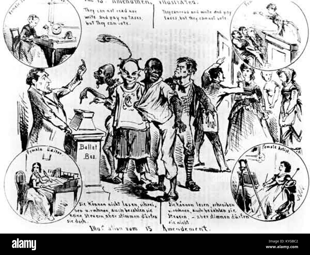 Womens suffrage cartoon hi-res stock photography and images - Alamy