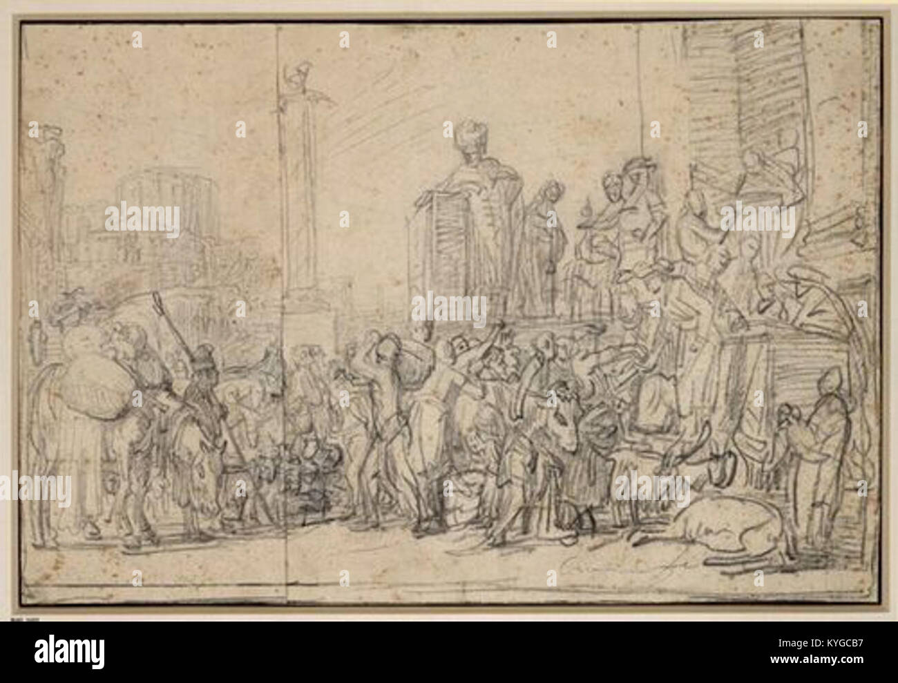 Reproduction of Rembrandt’s 'Joseph Distributing Corn in Egypt ...