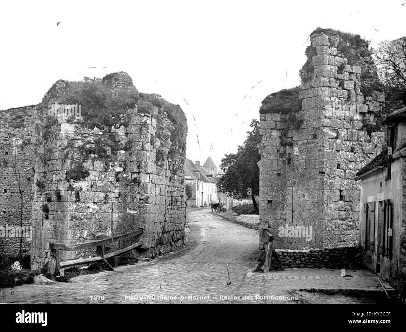 This image showcases the ramparts of Provins, a medieval town in France ...