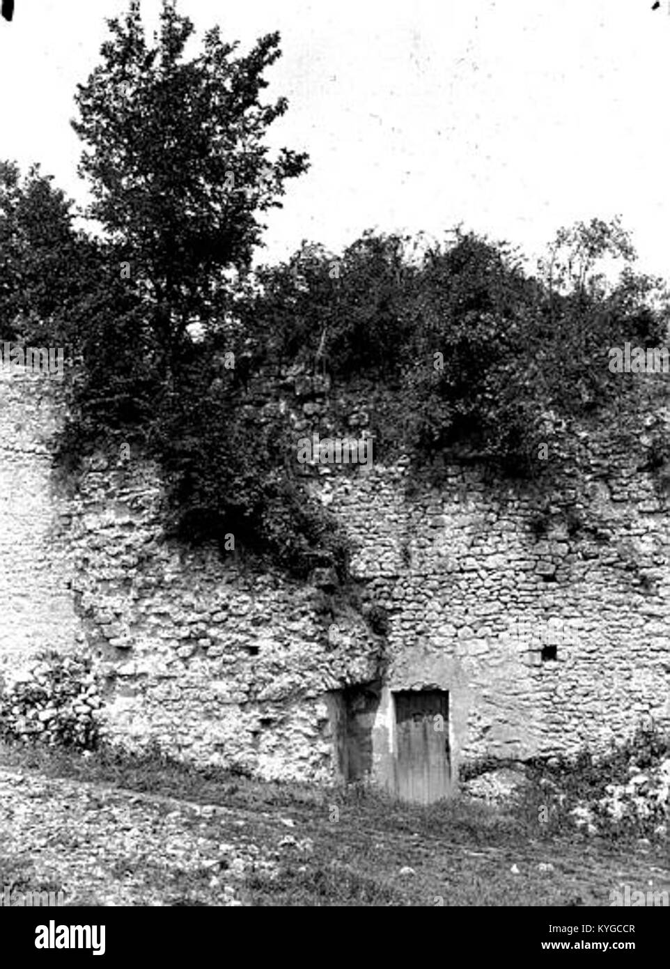 This image shows the medieval fortifications of Provins, France, a ...