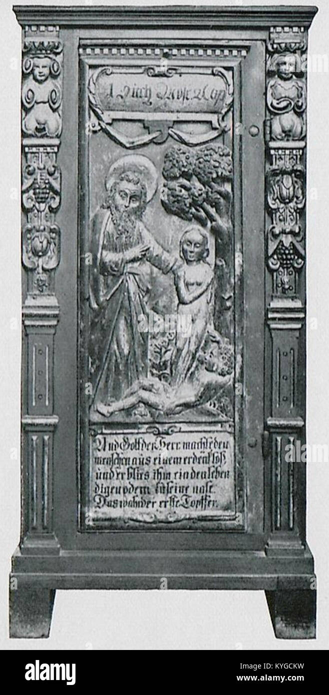 A historical chest, part of the Renaissance guild collection, belonging ...