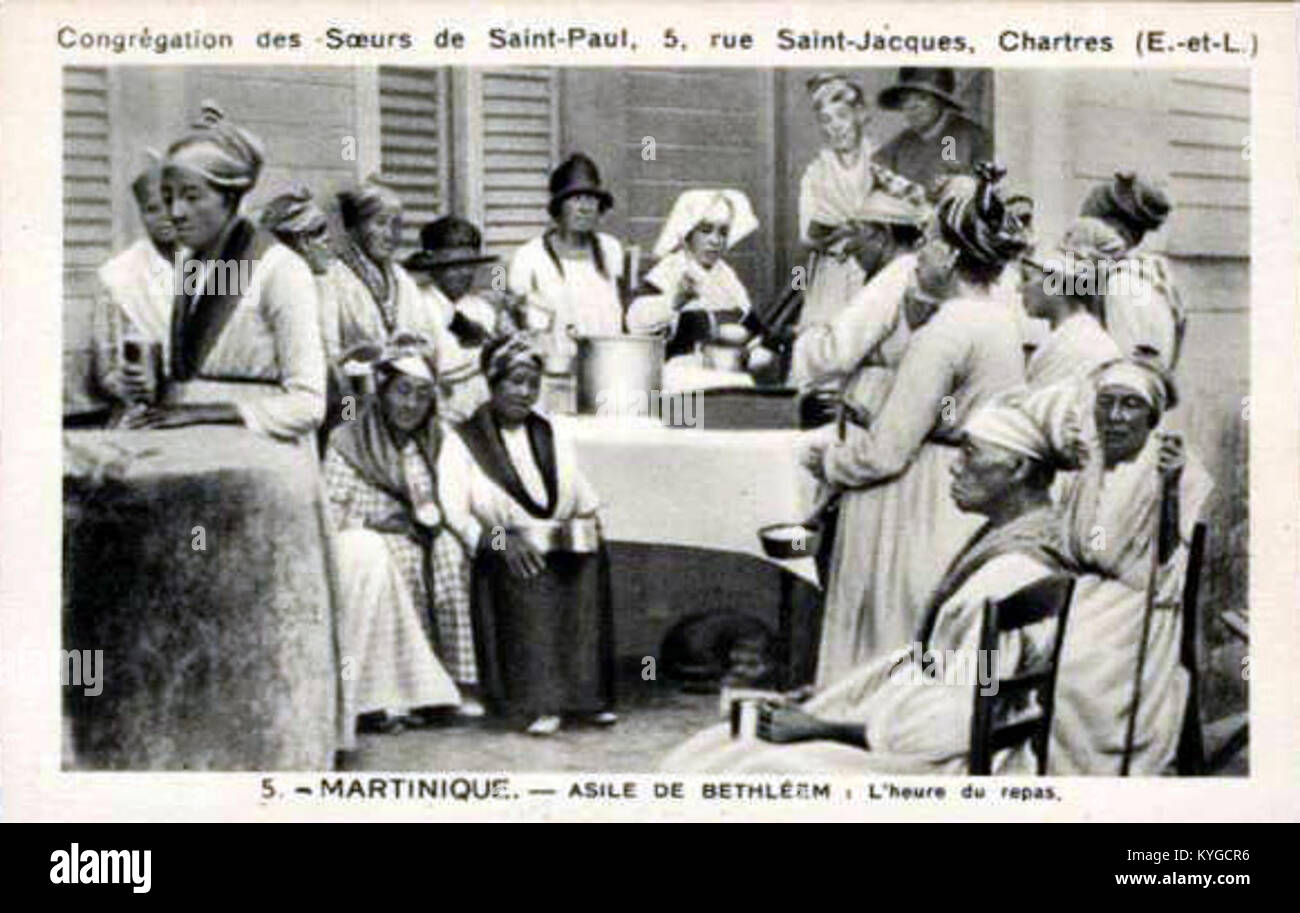 A historical depiction of a meal at the Bethlehem Asylum, illustrating ...