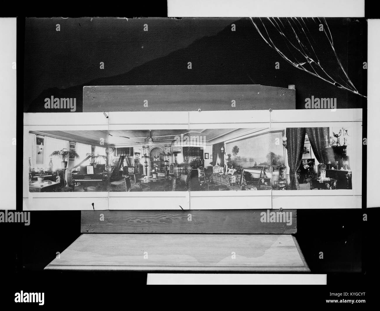 A reproduction image of an interior space, likely an artwork or design ...