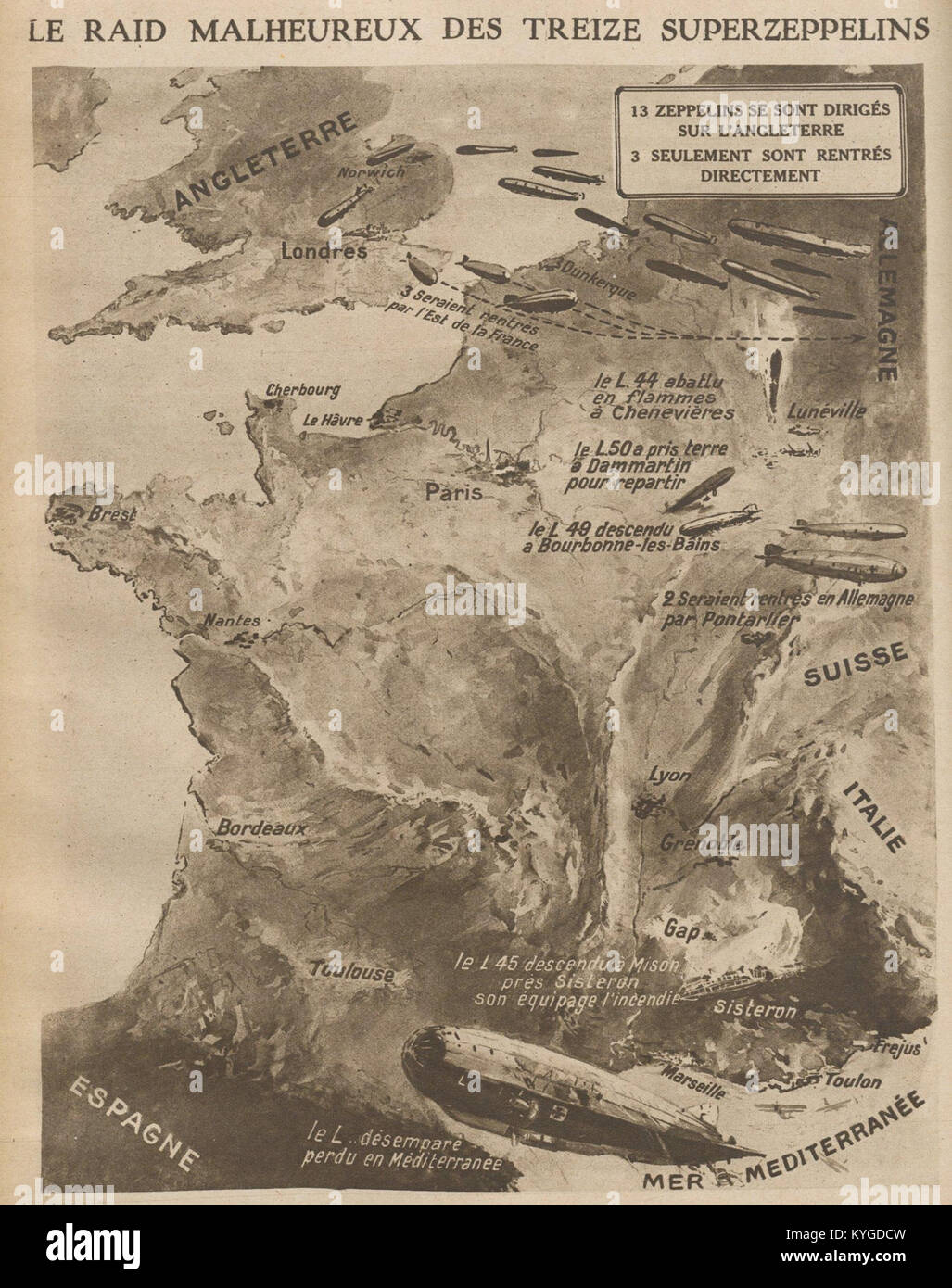 The return of the Zeppelins after the raid on England on the night of ...