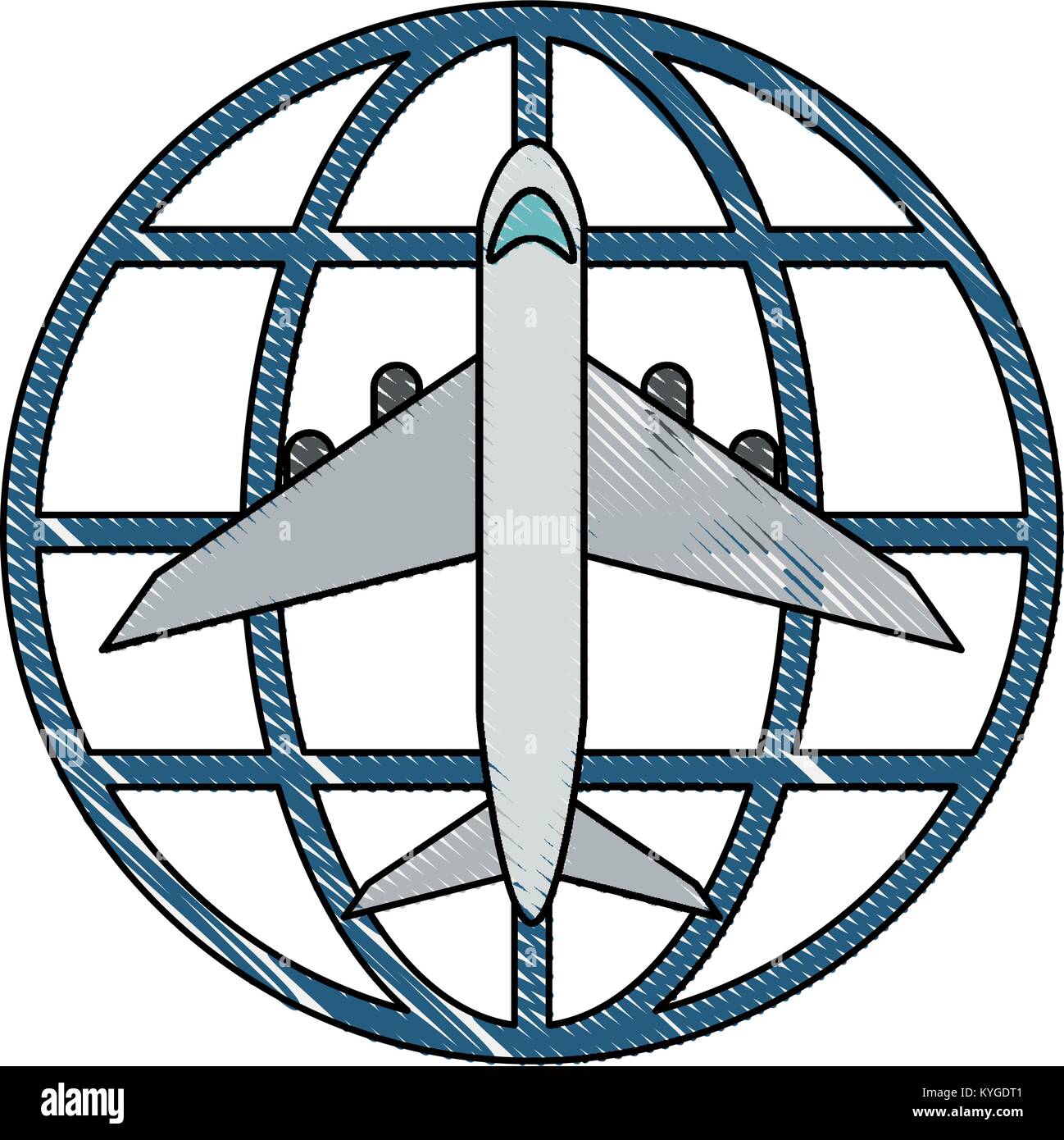 Jet on global symbol Stock Vector Image & Art - Alamy
