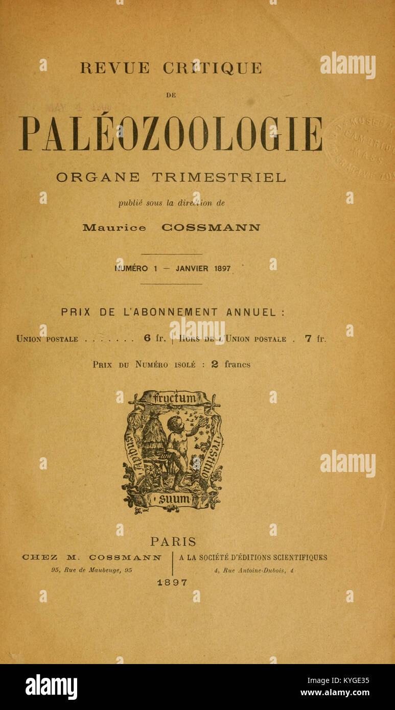 This is a page from the 'Revue critique de paléozoologie,' a scientific ...