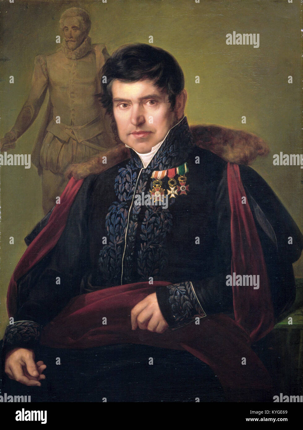 Portrait of Spanish artist Juan Antonio Ribera y Fernández de Velasco ...