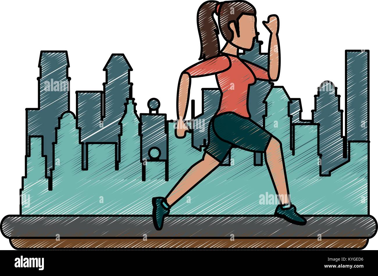 Woman running cartoon Stock Vector Image & Art - Alamy