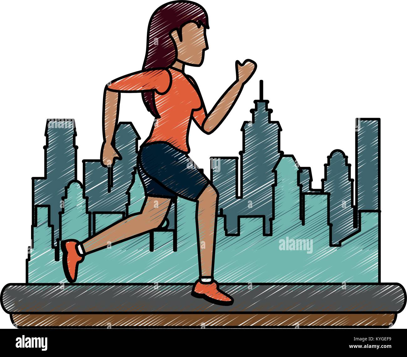 Woman running cartoon Stock Vector Image & Art - Alamy