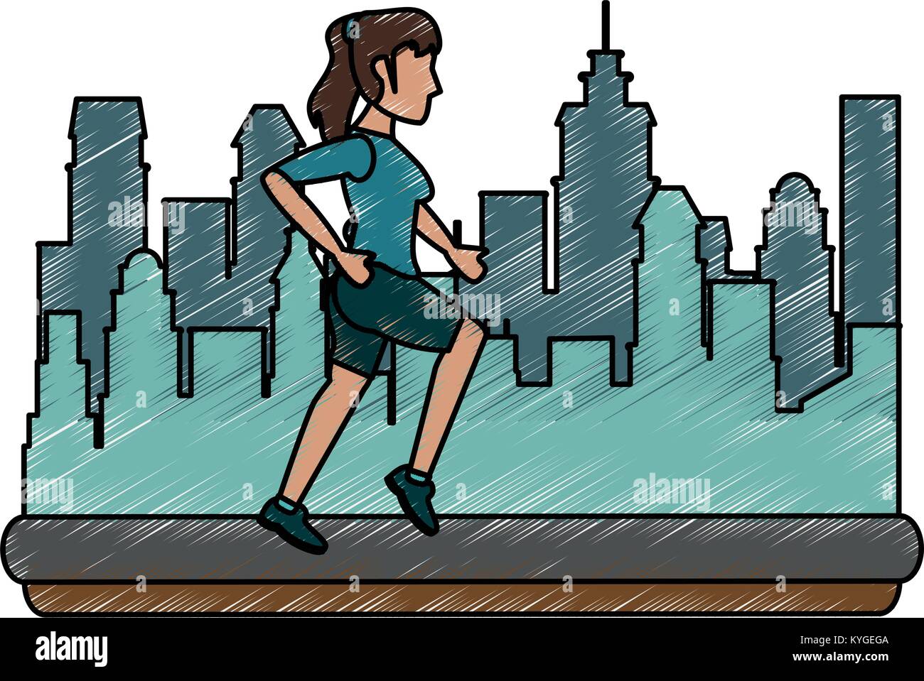 Woman running cartoon Stock Vector Image & Art - Alamy