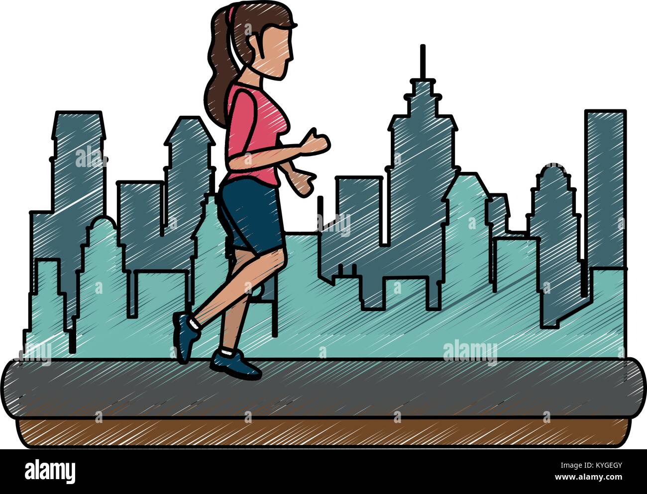 Woman running cartoon Stock Vector Image & Art - Alamy