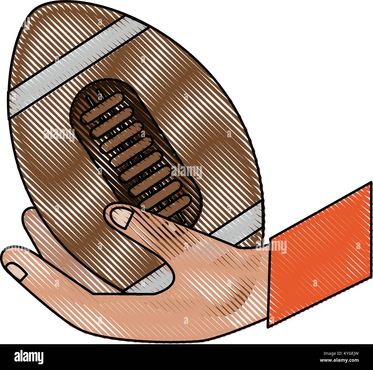 Hand with football ball Stock Vector Image & Art - Alamy