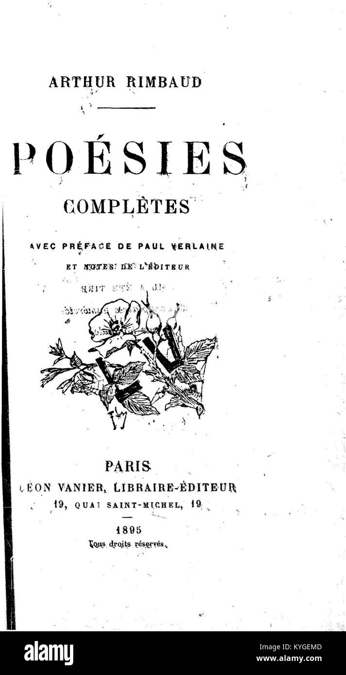 A volume of 'Poésies' by Arthur Rimbaud, featuring his groundbreaking ...