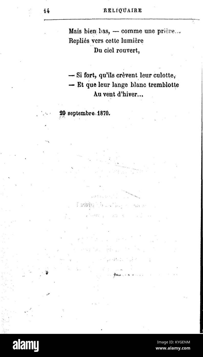 This page from Arthur Rimbaud's *Poésies* (Poems) presents a work by ...