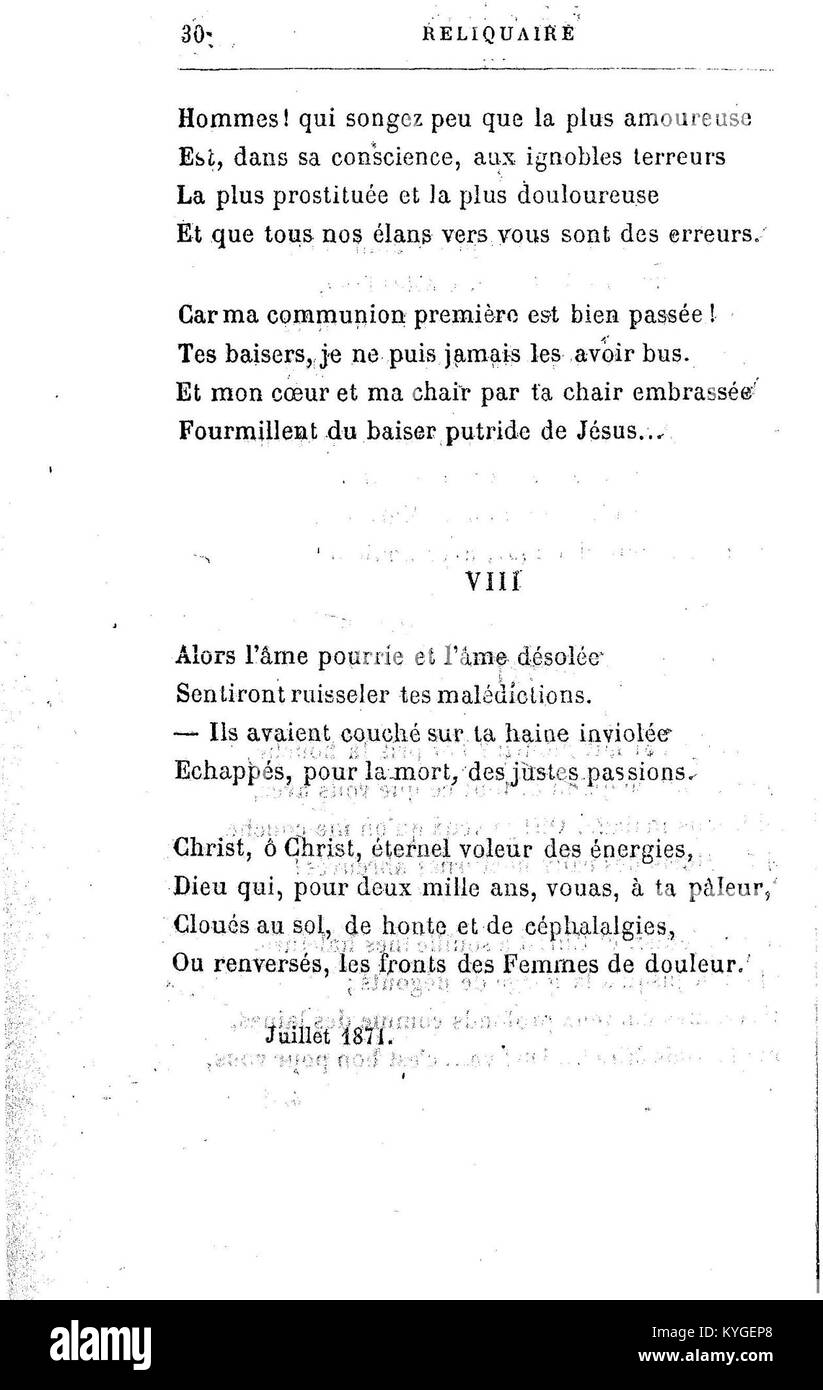 A work from the collection of French poet Arthur Rimbaud's poems ...