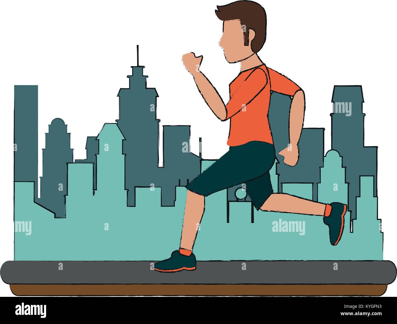 Man running cartoon in the city Stock Vector Image & Art - Alamy